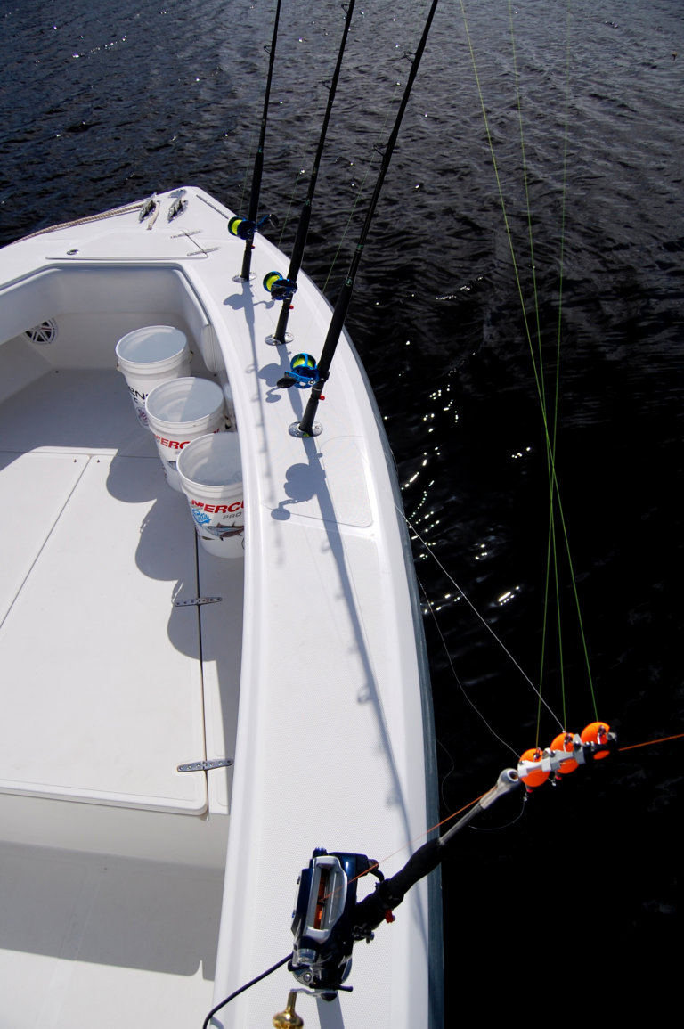 Center Console Rod Holder Configuration for offshore fishing